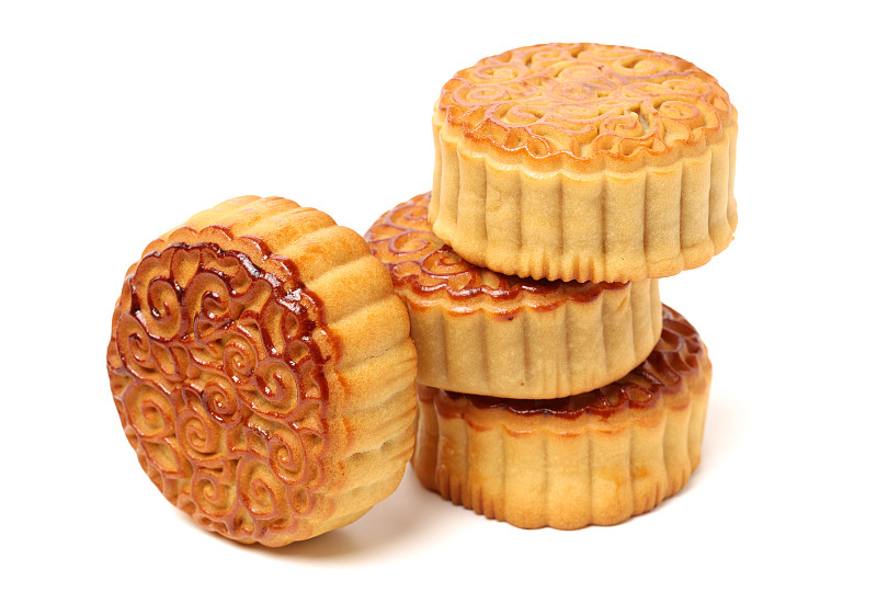 中秋月饼孤立在白色的背景上用剪影路径 模板素材 稿定设计