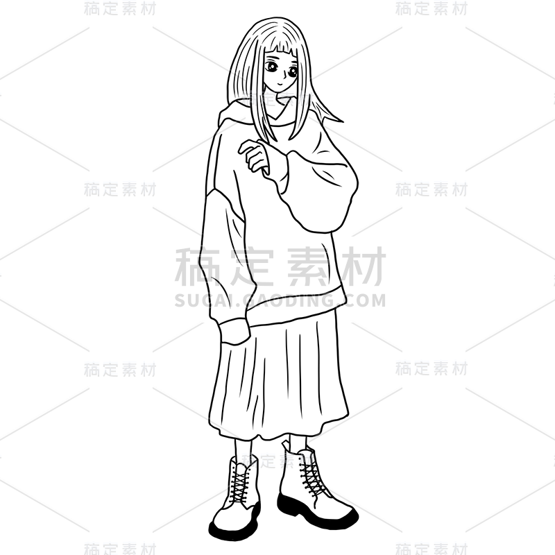 线稿人物图片 高清线稿人物素材下载 线稿人物素材大全 稿定设计
