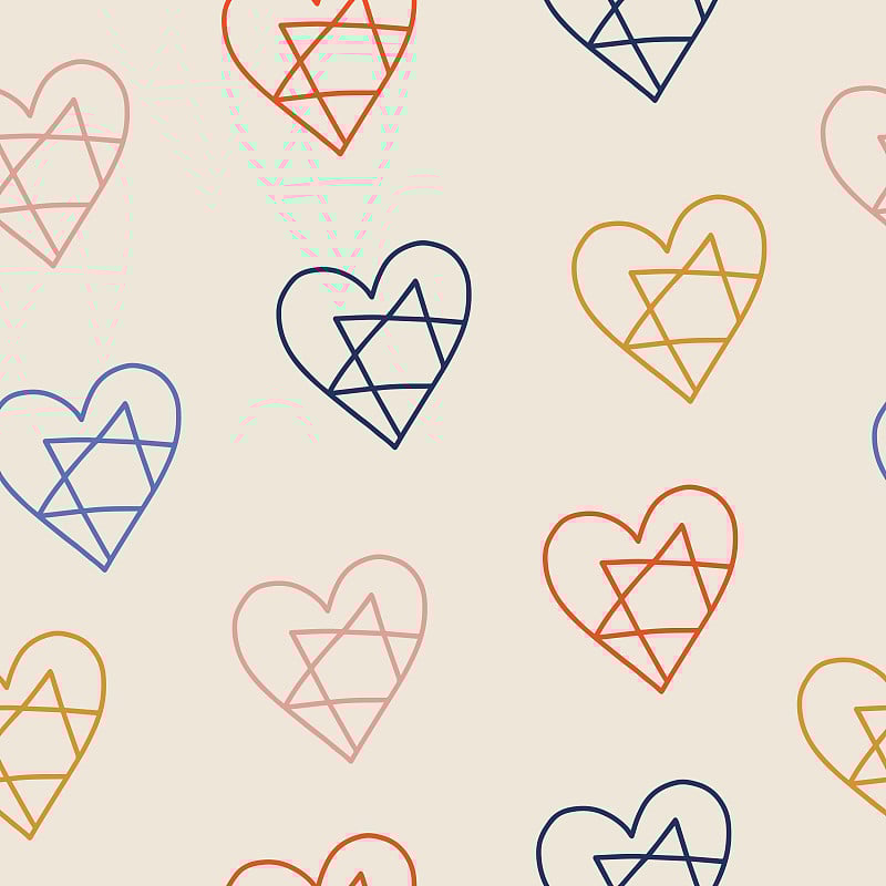 8月4日-5日Tu B'Av主题上的无缝模式。_模板素材-稿定设计