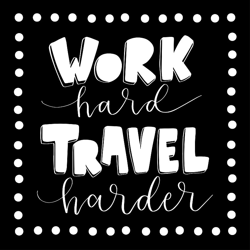 努力工作，努力旅行_模板素材-稿定设计
