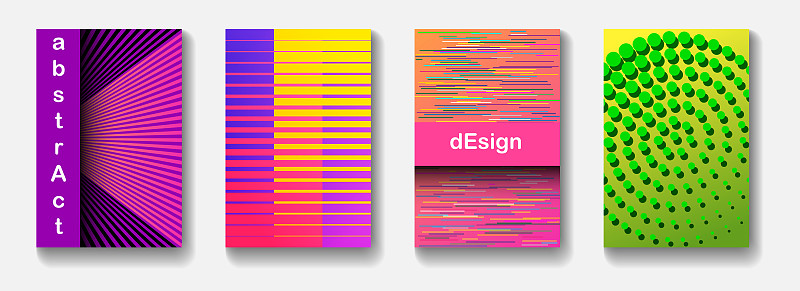 Minimal covers design. Colorful halftone gradients_模板素材-稿定设计