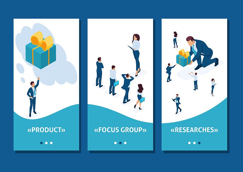 Isometric Template app bright concept product mark_模板素材-稿定设计