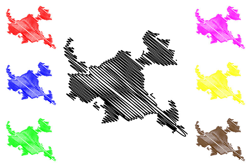 利佩茨克市(俄罗斯联邦，俄罗斯)地图矢量插图，手绘利佩克市地图_模板素材-稿定设计