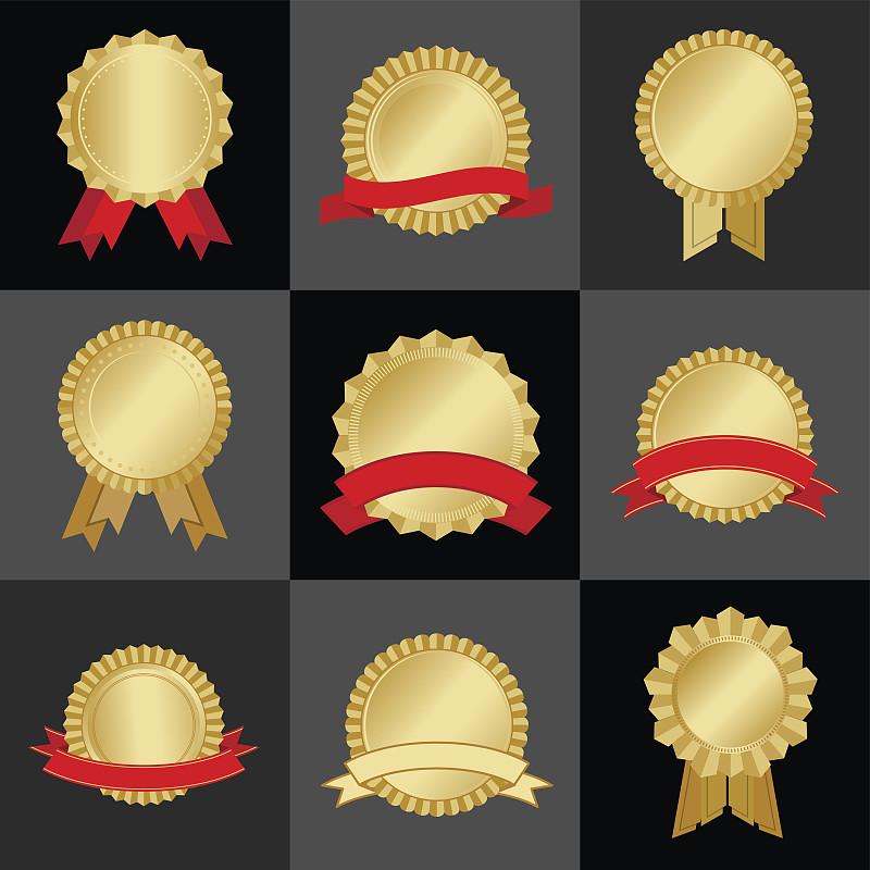胜利者的丝带和奖章图标_模板素材-稿定设计