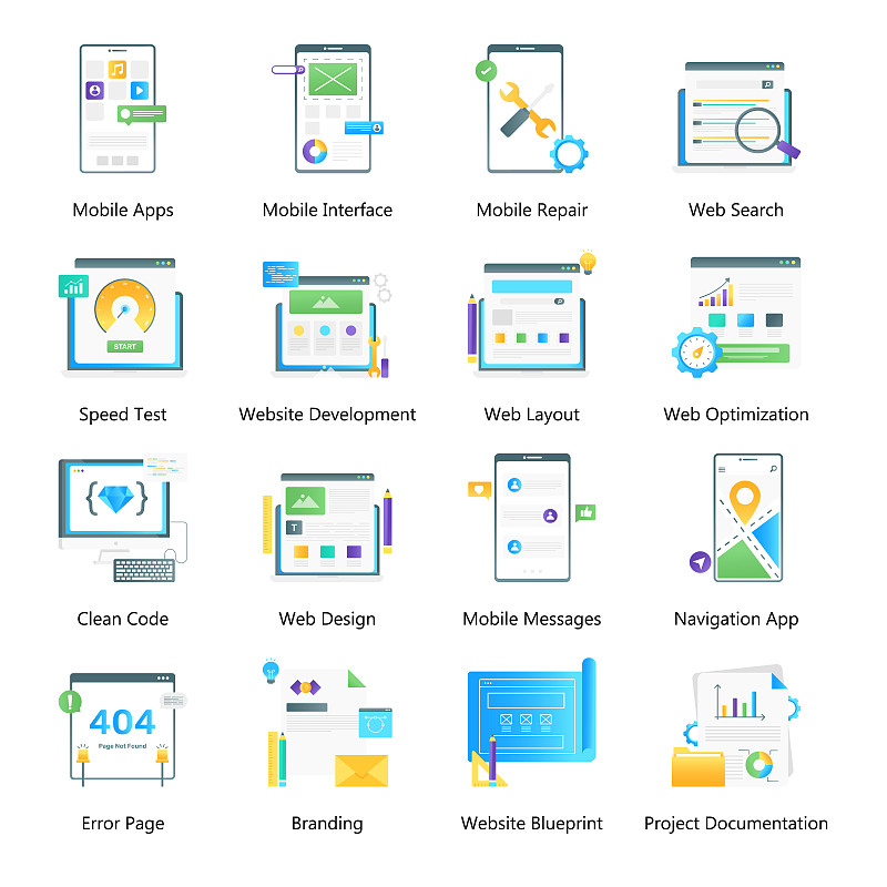 App Design Gradient Vectors Pack_模板素材-稿定设计