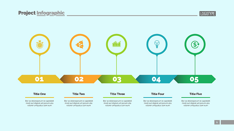 五选项幻灯片模板_模板素材-稿定设计