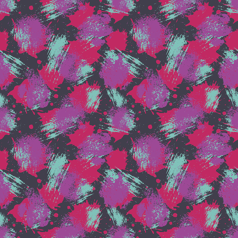 矢量无缝模式，瓷砖与inc飞溅，斑点，涂抹和笔触。Grunge无尽模板web背景，印刷品，墙纸，表面_模板素材-稿定设计