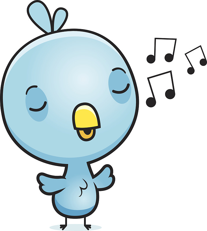 卡通蓝鸟唱歌_模板素材-稿定设计