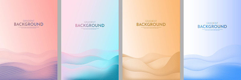 Vector illustration. Minimalist wavy posters. Brig_模板素材-稿定设计