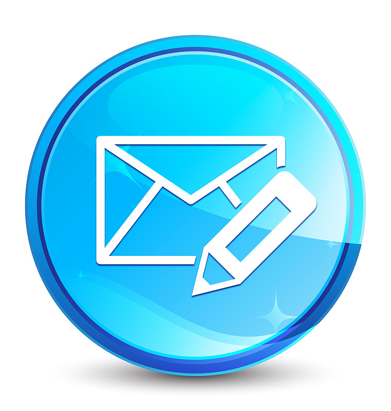 Edit email icon splash natural blue round button_模板素材-稿定设计