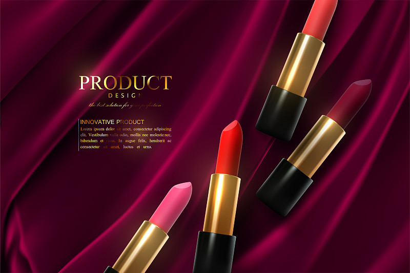Lipstick collection ads poster template._模板素材-稿定设计
