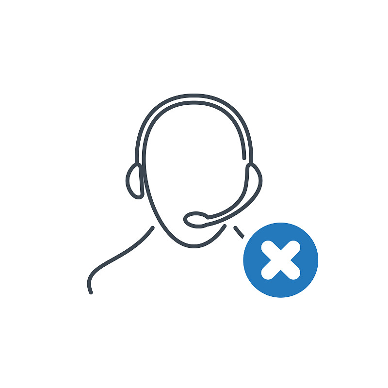 Support icon with cancel sign. Customer service ag_模板素材-稿定设计