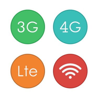 移动互联网彩色图标。3G, 4G, Lte, wifi符号。电信的信号。_模板素材-稿定设计