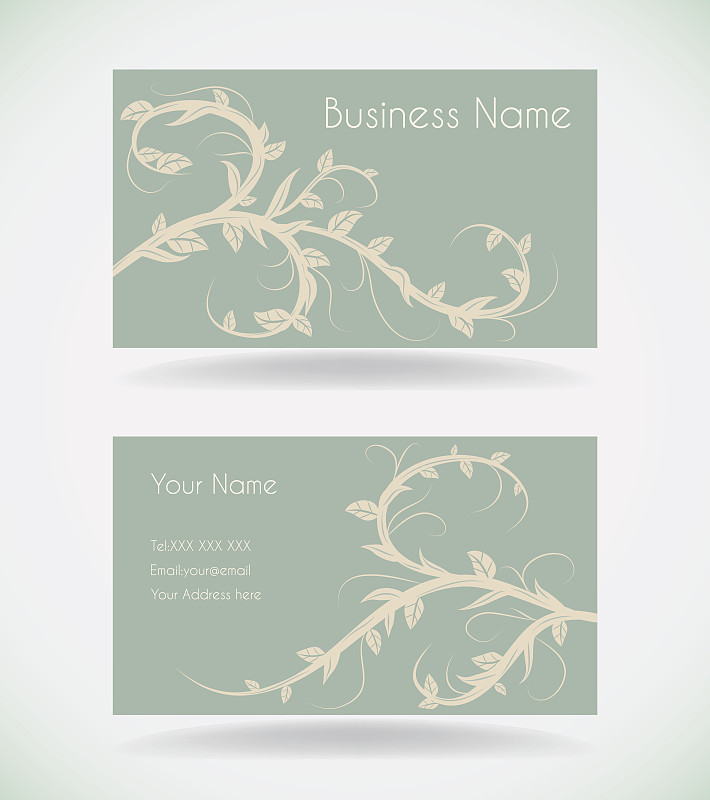 带有鲜花的名片。_模板素材-稿定设计