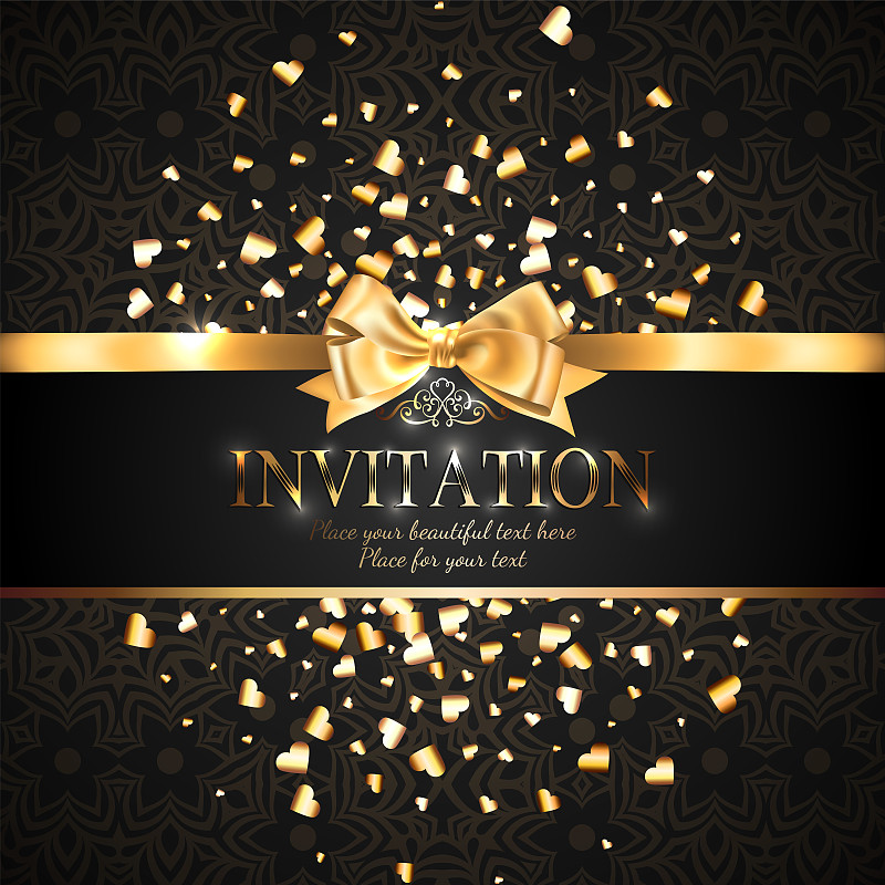 Gorgeous and shiny invitation card or banner with _模板素材-稿定设计