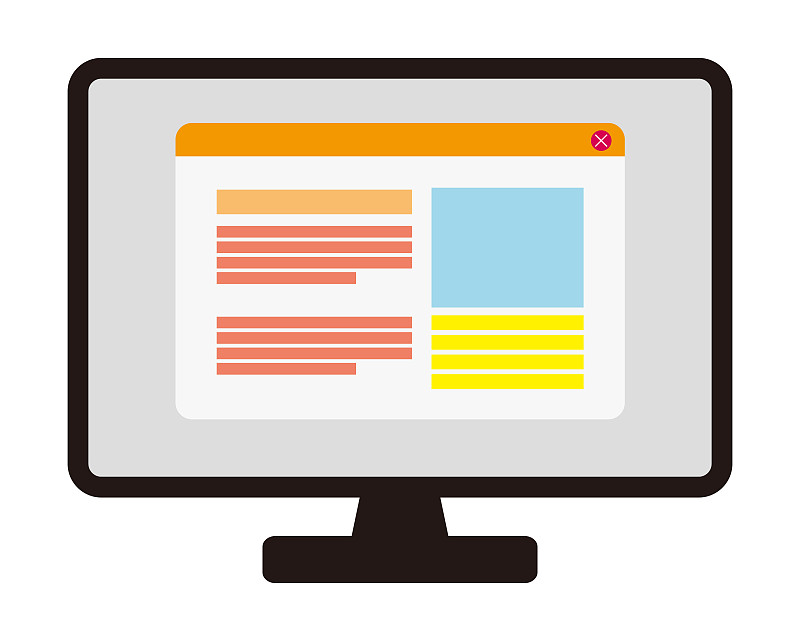 Computer monitor icon. Pop up window. Flat PC symb_模板素材-稿定设计