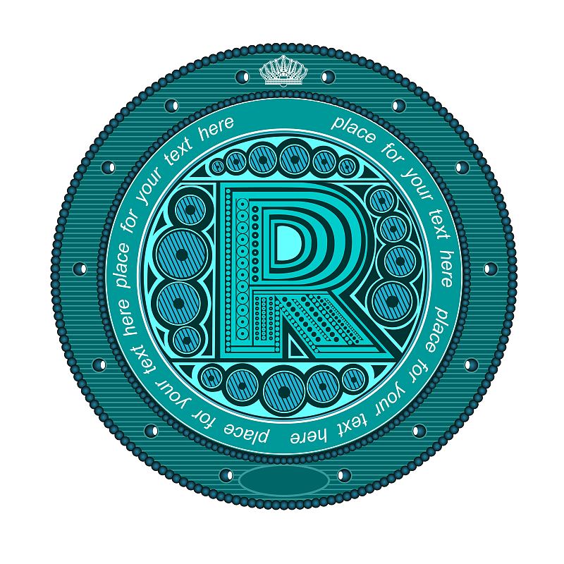 Capital letter r inside green circle banner_模板素材-稿定设计