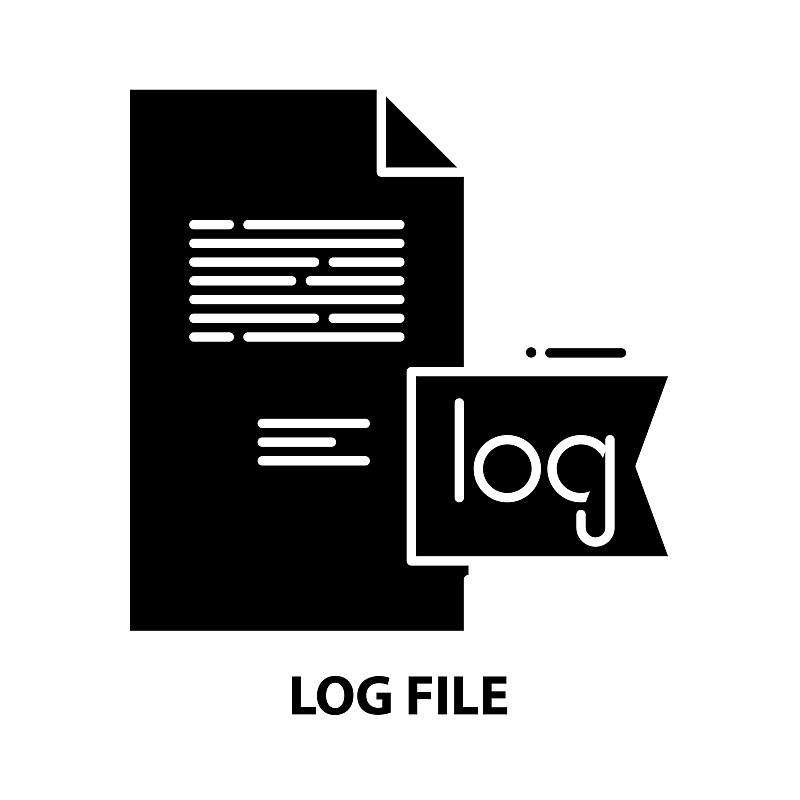 log file icon, black vector sign with editable str_模板素材-稿定设计