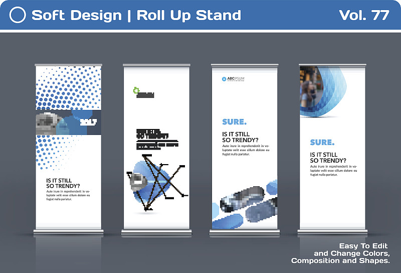 摘要商业向量集现代卷立横幅设计模板_模板素材-稿定设计