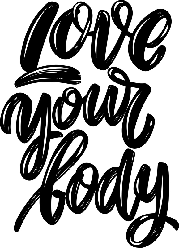 love your body lettering phrase isolated on white_模板素材-稿定设计